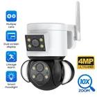 China 4MP 360 Panoramic WiFi Security Camera 10X Zoom Dual Lens Motion Tracking Outdoor IP65 for sale