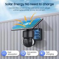 China Outdoor IP65 6MP Dual Lens PTZ Solar WiFi Camera with PIR Detection 4mm 12mm for sale