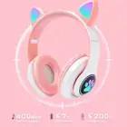 China Wireless Cat Ear Headphones Bluetooth 5.0 with LED Light TF Card 40mm Driver 400mAh Battery for sale