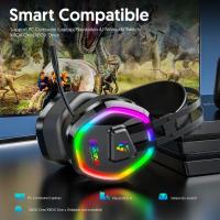 China Wired Gaming Headset 7.1 Surround Sound Over Ear Headphones with Microphone 50mm Driver for PS4 PS5 for sale