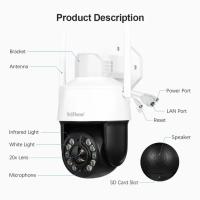 China SriHome 5MP 20x Optical Zoom Dual Band WiFi IP Camera Indoor Outdoor PTZ Security Camera for sale