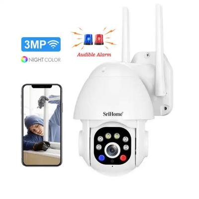 China SriHome SH039B Wireless Outdoor Security Camera 3MP H.264 IR 20m Color Night Vision PTZ for sale