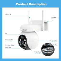 China 4MP Solar Battery CCTV Camera Outdoor Waterproof 4G SIM Two-Way Audio 355° PTZ for sale