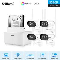 China 8 Channel Wireless NVR Kit 1080p IP Camera System Smart WiFi Outdoor Security with 2MP H.265 for sale