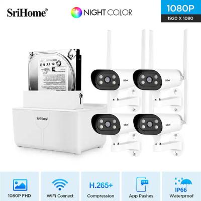 China 8 Channel Wireless NVR Kit 1080p IP Camera System Smart WiFi Outdoor Security with 2MP H.265 for sale