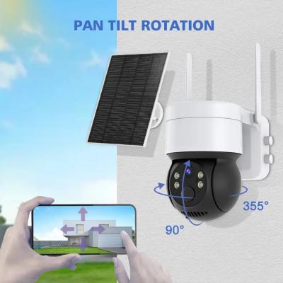 China Outdoor Solar WiFi PTZ Security Camera 4MP 7800mAh Battery H.265 IP Wireless for sale