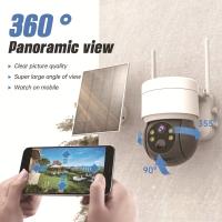 China Solar Powered PTZ WiFi Security Camera 360° Outdoor 1080P IP65 Waterproof 14400mAh Battery for sale