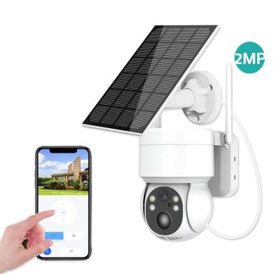 China Full Color Outdoor PTZ Security Camera 2MP Solar Wireless WiFi with 10500mAh Battery for sale
