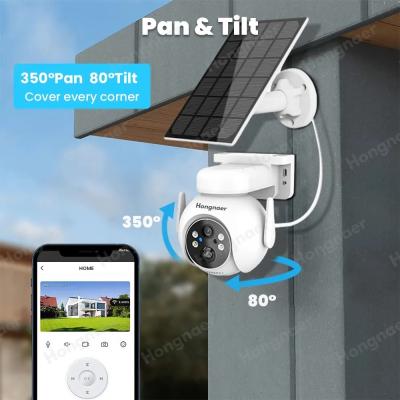 China 4MP Solar Powered Home Security Camera with Color Night Vision 5W Panel 5200mAh Battery WiFi CCTV for sale