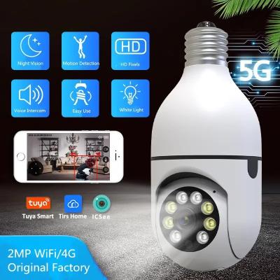 China 128GB Tuya Smart Life 2MP 1080P 5G WiFi Bulb Camera 360° Pan Tilt Indoor CCTV for sale