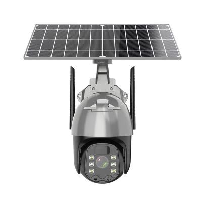 China 4G Solar WiFi PTZ Camera 14400mAh Battery 1080P Outdoor PIR Motion Detection CCTV for sale