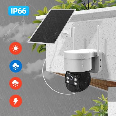China 3MP WiFi Solar Security Camera Outdoor PIR Motion Detection 6W Solar Panel PTZ Battery Powered for sale