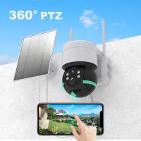 China Solar Security Camera Outdoor WiFi PTZ 1080P IP Camera 7800mAh Battery 6W Solar Panel for sale