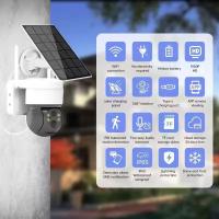 China Solar Security Camera Outdoor WiFi PTZ 1080P IP Camera 7800mAh Battery 6W Solar Panel for sale