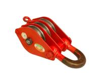 China JTPB F3 Hook Chain Link Closed Triple Wheels Pulley 3.2 to 50 Ton for Heavy Lifting for sale
