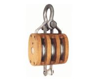 China JTWP-B3 Regular Wood Pulley Triple Wheel with Shackle 3 to 12 Inch 1200 to 10000 lbs for sale