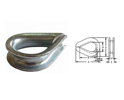 China DIN 6899 Type A Wire Rope Thimbles for Industrial Hoists - 2.5mm to 26mm Rope Diameter Range for sale