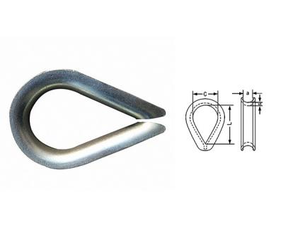 China DIN 6899 Type B Heavy Duty Wire Rope Thimbles for 2.5-36mm Steel Cables with 19-176mm Dimensions for sale