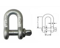 China European D Shackle with Screw Pin 11.0mm Pin 6000kg Breaking Load for Hoist Rigging for sale