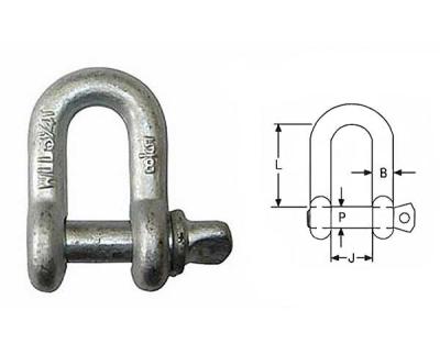 China European D Shackle with Screw Pin 11.0mm Pin 6000kg Breaking Load for Hoist Rigging for sale
