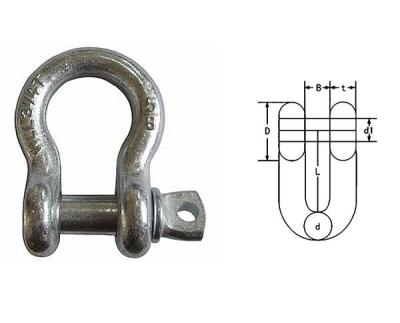 China JIS Pin Anchor Shackle Commercial Type 4.8mm to 75mm Nominal Size for Hoist Accessories for sale