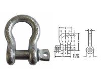 China 1/2 Inch Crosby Anchor Shackle Screw Pin Large Bow 2 Ton WLL Carbon Steel for sale
