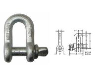 China Heavy Duty Round Pin Anchor Chain Shackle 1-2 Inch Hot Dip Galvanized Carbon Steel for sale