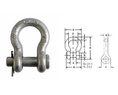 China Galvanized Screw Pin Anchor Shackle 5 Ton Hoist Chain U.S. Standard 1-1/4 Inch for sale