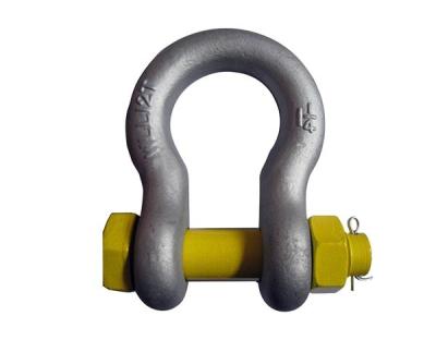 China Australian Type Grade S Crane Lifting Bow Shackle with Safety Pin AS 2741 0.33T to 150T for sale