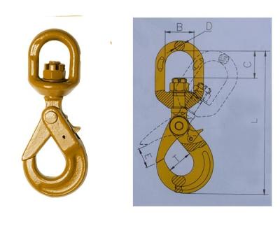 China G80 European Swivel Self-Locking Hook 1.12t to 31.5t WLL for Lifting for sale