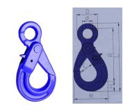China JTR-HL13 G100 European Type Eye Self-Locking Hook 6.7t Min Breaking Strength 26.8t for Hoist for sale
