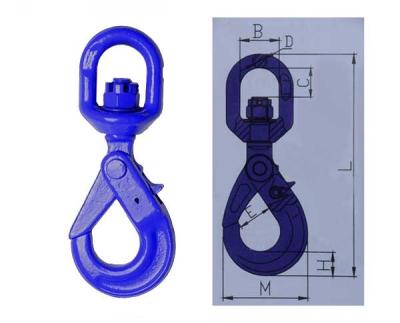 China JTR-HL15 G100 European Type Swivel Self-Locking Hook 6-10mm 1.4t WLL for sale