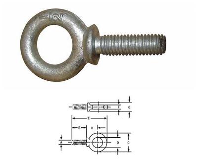 China Jentan JTR-BN08 Shoulder Type Forged Machinery Eye Bolts 1/4 to 1-1/2 Inch 24000 Lbs WLL for sale