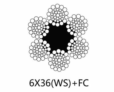 China DIN3064 6x36 WS Steel Wire Rope 12-44mm FC IWRC for Crane Mine Hoisting for sale