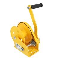 China 2000 lbs Capacity Hand Winch with Steel Construction and Yellow Finish for Marine, Automotive & Industrial Use for sale