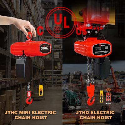China JTHD Electric Chain Hoist with Trolley - 4000lb Capacity, 16 m/min Lifting Speed, ASME HST-1 Compliant for sale