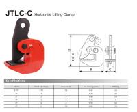 China JTLC-C Horizontal Lifting Clamp for Steel Plates 0.75T-5T Capacity with 37RC Hardness Rating for sale