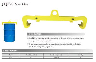 China Elevate Your Drum Handling with JTJC-E Jerrican Clamp Mechanical Lifting Devices for sale
