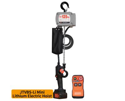 China JTVBS 42V Lithium Battery Electric Chain Hoist - 5.3 m/min Lifting Speed, 40+ Min Operation for sale