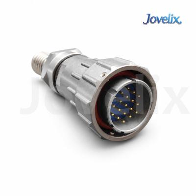 China FQ24-19TJ-12 Waterproof Circular Connector 19 Pin Industrial Plug 12mm Cable for sale