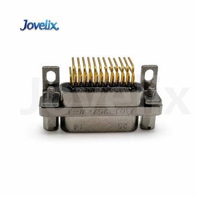 China J30J-25ZKW-J Micro-D Rectangular Connector 25 Contact Right Angle PCB Receptacle with Gold-Plated Contacts for sale