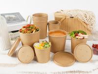 China Food Grade Kraft Biodegradable Soup Cups Disposable 16oz for sale