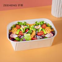 China Disposable Take Away Salad Kraft Paper Bowls With PET Lid for sale