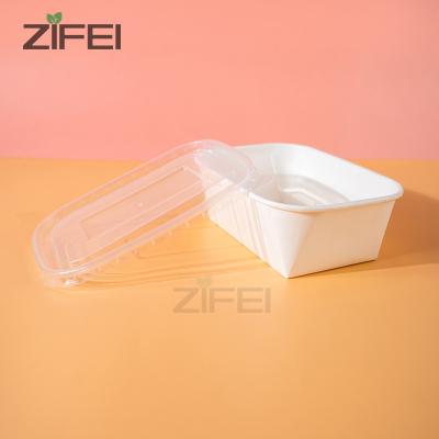 China Biodegradable Rectangle Takeaway Bowl Kraft Paper Food Container for sale