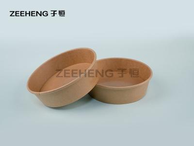 China ZIFEI Disposable Custom Printing Salad Kraft Paper Bowl Food Packing With Lid for sale