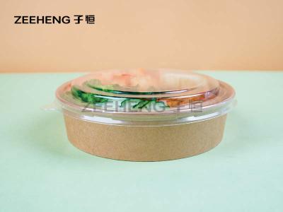 China ZIFEI Biodegradable Disposable Brown Bowls With Plastic Lids for sale
