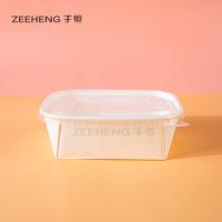 China Ziheng High Quality Rectangle Disposable Bowls Paper Food Container With Lids for sale