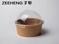 China ZEEHENG Kraft Paper Ice Cream Cup With Dome Lids 6oz for sale