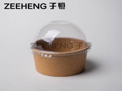 China ZEEHENG Kraft Paper Ice Cream Cup With Dome Lids 6oz for sale