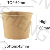 China ZH 4 Oz Kraft Paper Bowls Environmentally Friendly Kraft Sauce Cups for sale